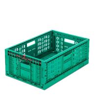 China Moving Mesh Fruit Crate Plastic Turnover Basket with Customized Color and Foldable Design for sale