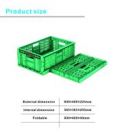China Stackable Vented Plastic Folding Crate for Vegetable Storage Foldable and Practical for sale