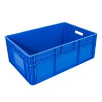 China Transportation Stackable Plastic Storage Crate with Attached Lid and Customized Logo for sale