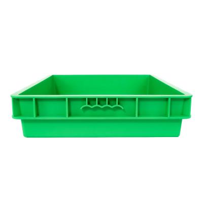 China Customized Volume Stackable Vented Plastic Crates for Bread Storage in Solid Box Style for sale