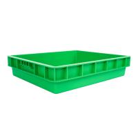 China Customized Volume Stackable Vented Plastic Crates for Bread Storage in Solid Box Style for sale