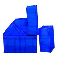 China Efficiently Designed Solid Box Style Plastic Folding Pallet Crate with Attached Lids for sale
