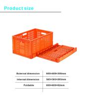 China Foldable Vented Basket Food Grade Plastic Collapsible Crate for Stackable Logistics for sale