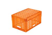 China Collapsible Stackable Vegetable Plastic Basket for Supermarket Fresh Turnover Foldable for sale