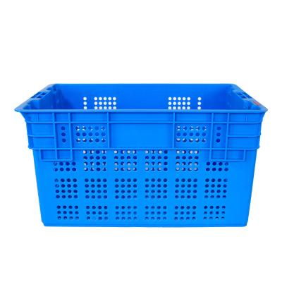 China Mesh Style PP Agricultural Vented Plastic Nestable Basket for Warehouse Vegetable Storage for sale