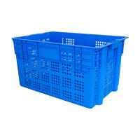 China Mesh Style PP Agricultural Vented Plastic Nestable Basket for Warehouse Vegetable Storage for sale
