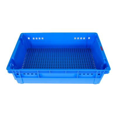 China Customized Logo Mesh Bread Turnover Crate for Supermarket Plastic Mesh Container for sale