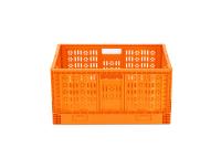 China 600x400x300mm Stackable Foldable Box Mesh Style Vegetable Plastic Basket for Supermarket for sale