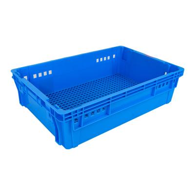 China Mesh Style Customized Logo Plastic Turnover Crate for Storage and Transportation for sale