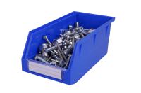 China Solid Box PP Material Stackable Open Front Plastic Storage Bin for Shelf Organization for sale