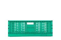 China PP Stackable Foldable Box Vegetable Plastic Crate in Durable Green for Food Industry for sale