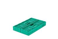 China PP Stackable Foldable Box Vegetable Plastic Crate in Durable Green for Food Industry for sale