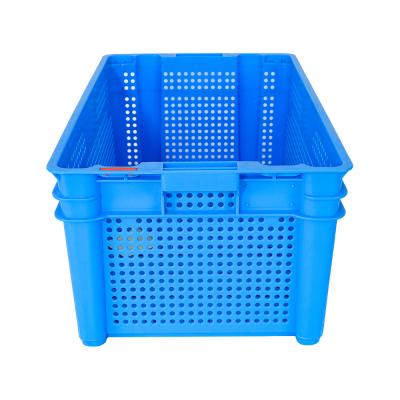 China Customized Color PP Nestable Vented Plastic Crate for Vegetable Storage and Transport for sale