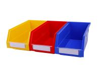 China Solid Box PP Material Stackable Open Front Plastic Storage Bin for Shelf Organization for sale