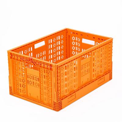 China Customized Color Foldable Collapsible Stackable Tomato Basket Moving Fruit Crate for sale