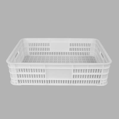 China PP Customized Color Fresh Food Distribution Mesh Crate Plastic Turnover Basket for Fruit for sale