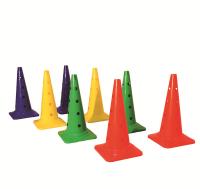 China Football Training Products Plastic Sports Activity Agility Cones With Holes for sale