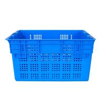 China Fresh Ventilation PP Stacking Customized Logo Plastic Dislocation Basket with Mesh for sale