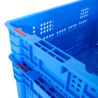 China Fresh Ventilation PP Stacking Customized Logo Plastic Dislocation Basket with Mesh for sale