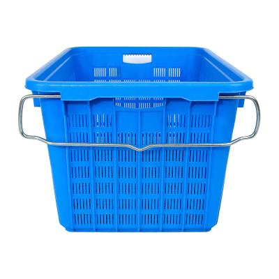 China Foldable Fruit Vegetable Turnover Crate with Customized Color and Mesh Plastic Basket for sale