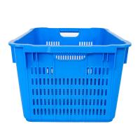 China Food Grade PP Plastic Basket Stackable Stacking and Nesting Plastic Crate with Handle for sale