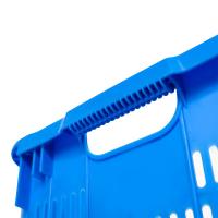 China Food Grade PP Plastic Basket Stackable Stacking and Nesting Plastic Crate with Handle for sale