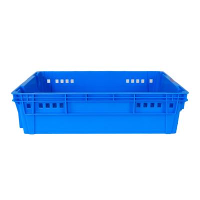 China Bread Moving Plastic Storage Basket with Mesh Food Grade Plastic Crate Stackable for sale