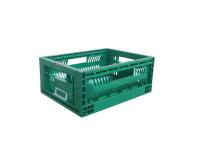China Foldable 400*300*38mm Reusable Virgin PP Storage Collapsible Plastic Vegetable Crate for sale