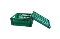 China Foldable 400*300*38mm Reusable Virgin PP Storage Collapsible Plastic Vegetable Crate for sale