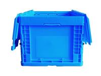 China 600x400x320mm PP Collapsible and Folding Crate Box with Attached Lid Container Perfect for sale