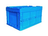 China 600x400x320mm PP Collapsible and Folding Crate Box with Attached Lid Container Perfect for sale