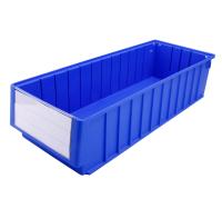 China Warehouse Storage Essential Stackable Plastic Shelf Bin with Divider Solid Box Style for sale