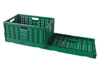 China Green 600x400x300mm Folding PP Mesh Plastic Crate for Storing Fruits and Vegetables for sale