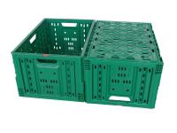 China Green 600x400x300mm Folding PP Mesh Plastic Crate for Storing Fruits and Vegetables for sale