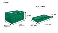China Green 600x400x300mm Folding PP Mesh Plastic Crate for Storing Fruits and Vegetables for sale