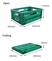 China Transportation Plastic Crate for Fruit Vegetable Storage Stackable Nestable 400x300x170mm for sale