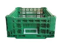 China Mesh Style 400x300x140mm Plastic Crates for Fruits and Vegetables Orange Eco-friendly for sale