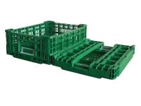 China Mesh Style 400x300x140mm Plastic Crates for Fruits and Vegetables Orange Eco-friendly for sale