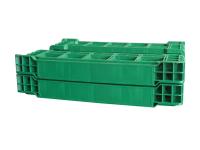 China Mesh Style 400x300x140mm Plastic Crates for Fruits and Vegetables Orange Eco-friendly for sale