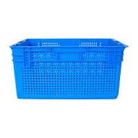 China Customized Color Plastic Basket for Vegetable Stackable Nestable Vented Mesh Crate for sale