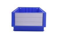 China Customized Logo Household Stackable Shelf Bins Plastic Storage Bin with Optional Divider for sale