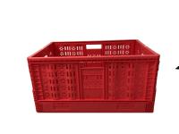 China Mesh Style Plastic Crates With Card for Supermarket Display of Vegetables and Fruits for sale