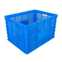 China Food Grade Stackable Vented Mesh Plastic Vegetable Crates for Bread Bakery Trays for sale