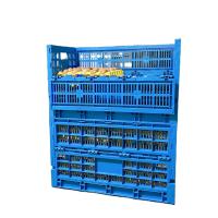 China Foldable Mesh Plastic Chicken Chick Cage Crate with Storage Box For Poultry in Blue PP for sale