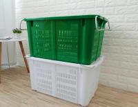 China Plastic Moving Crate With Lid for Vegetable and Fruit in PP Blue Material for sale