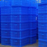 China Blue ECO Friendly Plastic Harvest Agriculture Crate with Vented Side and Iron Handle for sale