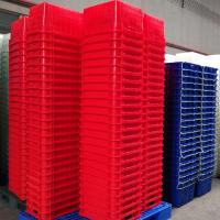 China Blue ECO Friendly Plastic Harvest Agriculture Crate with Vented Side and Iron Handle for sale