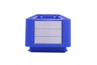 China Customized Logo Stackable Plastic Shelf Bin Storage Crate with Dividers Solid Box for sale