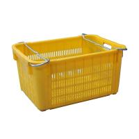 China Convenient Handle Collapsible PP Fruit Vegetable Seafood Crates for Easy Storage for sale