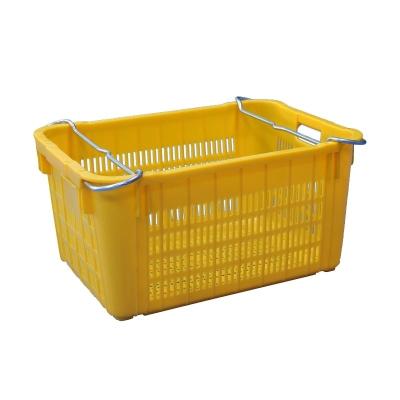 China Convenient Handle Collapsible PP Fruit Vegetable Seafood Crates for Easy Storage for sale